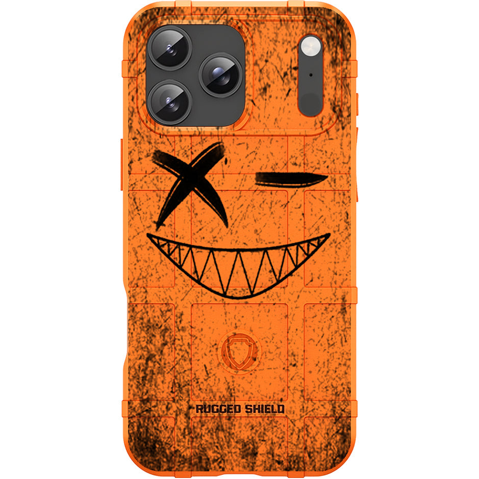 Orange Rugged Shield TPU Case with MagSafe Ring - Hunting Smile Design ...
