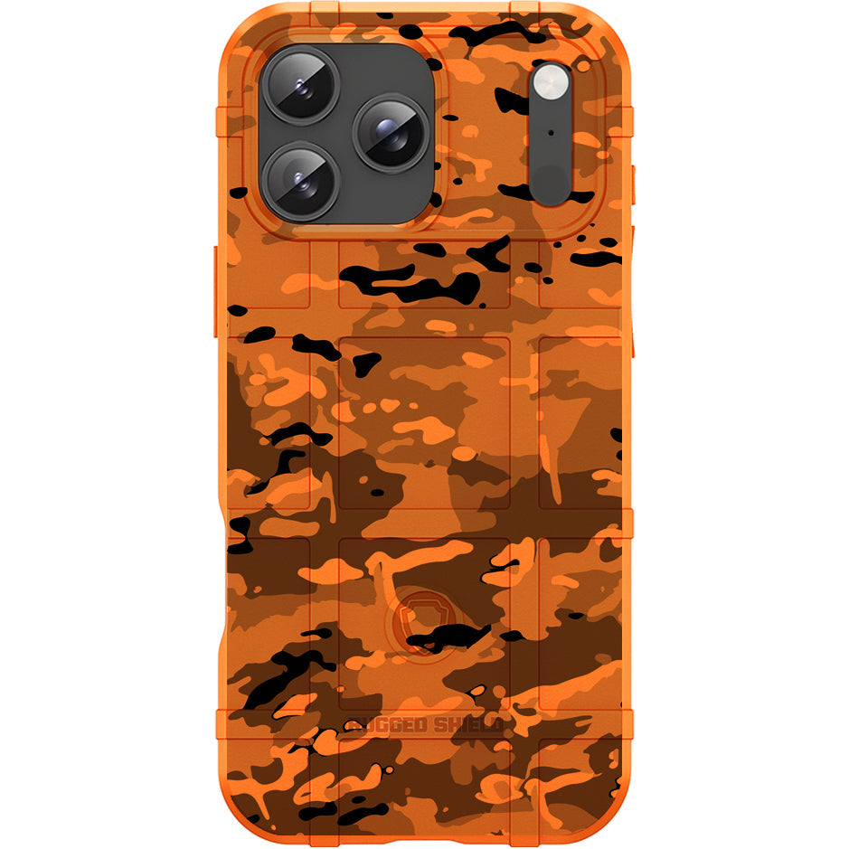 Orange Rugged Shield TPU Case with MagSafe Ring - Multicam Design for ...