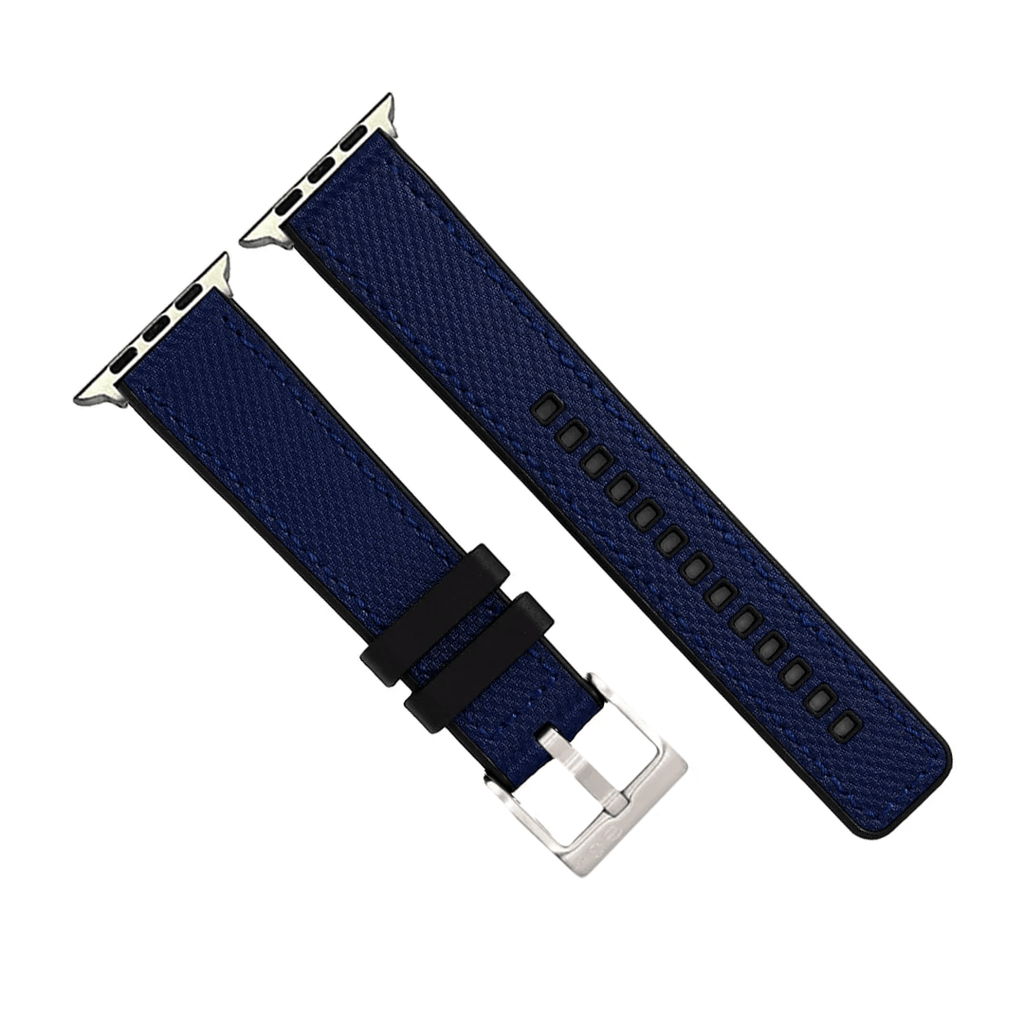 Apple Watch Band - Leather & Rubber - Blue – Affinity Bands